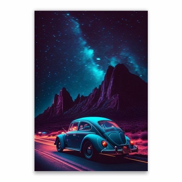 Beetles Car At Night - A1 Poster | Shop Today. Get it Tomorrow ...