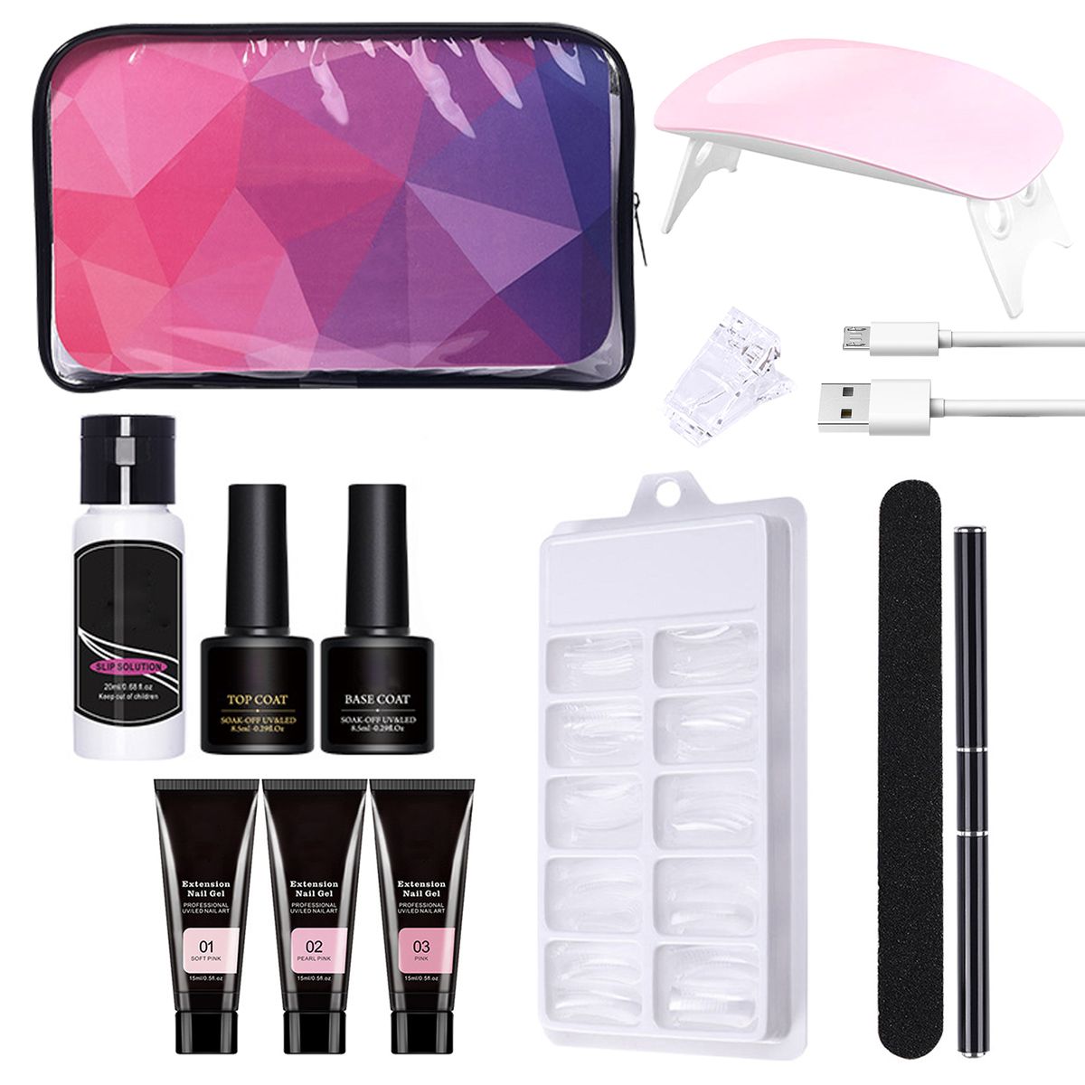 UV/LED Gel Nail Polish Salon Starter 12-Kit Nail Decoration Art Beauty ...