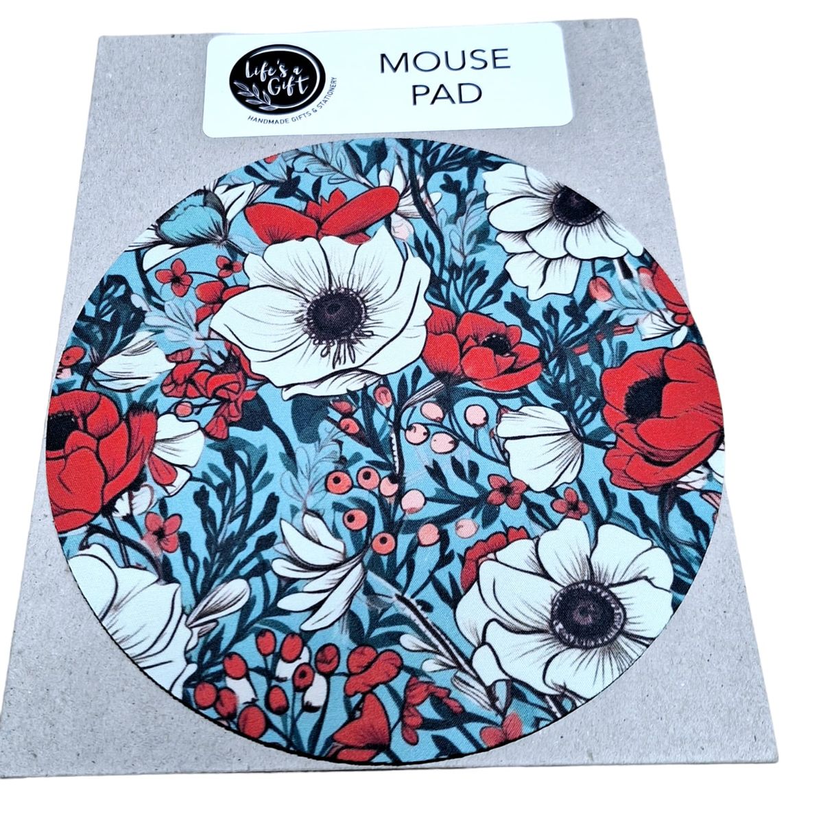 Round Mouse Pad - Bright Red and White Field Flowers | Shop Today. Get ...