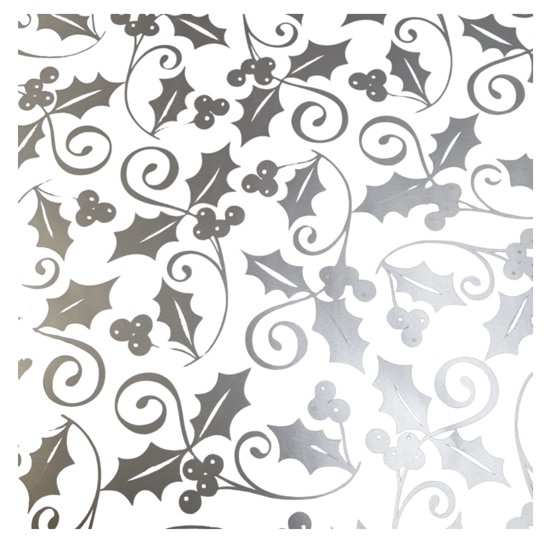 Silver Holly On White Christmas Wrapping Paper - 10m roll | Shop Today ...