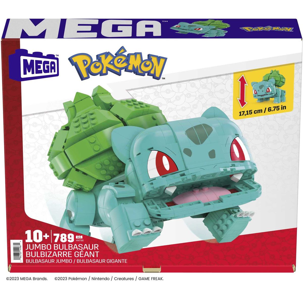 Mega Pokemon Jumbo Bulbasaur Toy Kit, With 1 Action Figure (789 Pieces ...