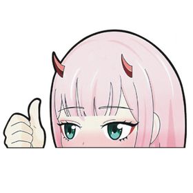 Zero Two Anime Car Vinyl Peeker Sticker - 115 | Shop Today. Get it ...
