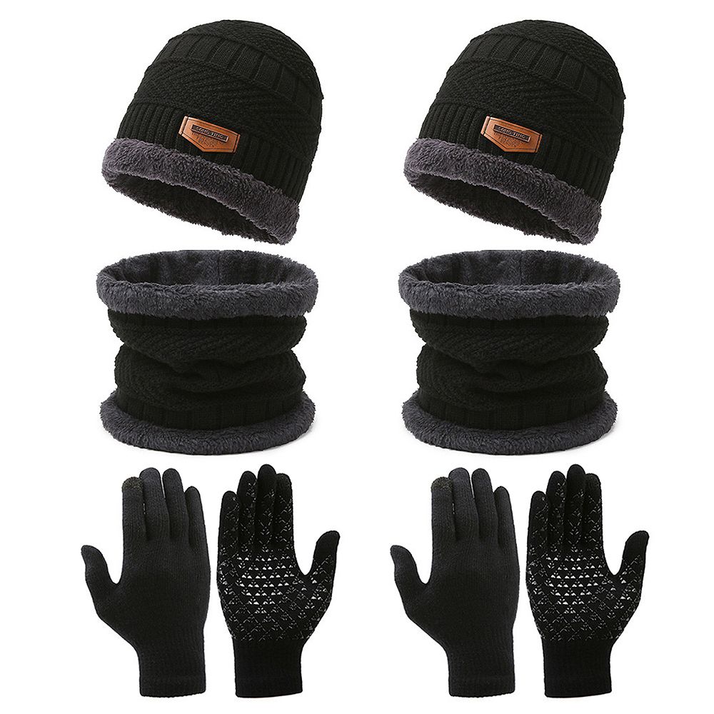 8 Piece Unisex Winter Warm Knit Beanie Hat Polo Neck Scarfs & Gloves 2 ...