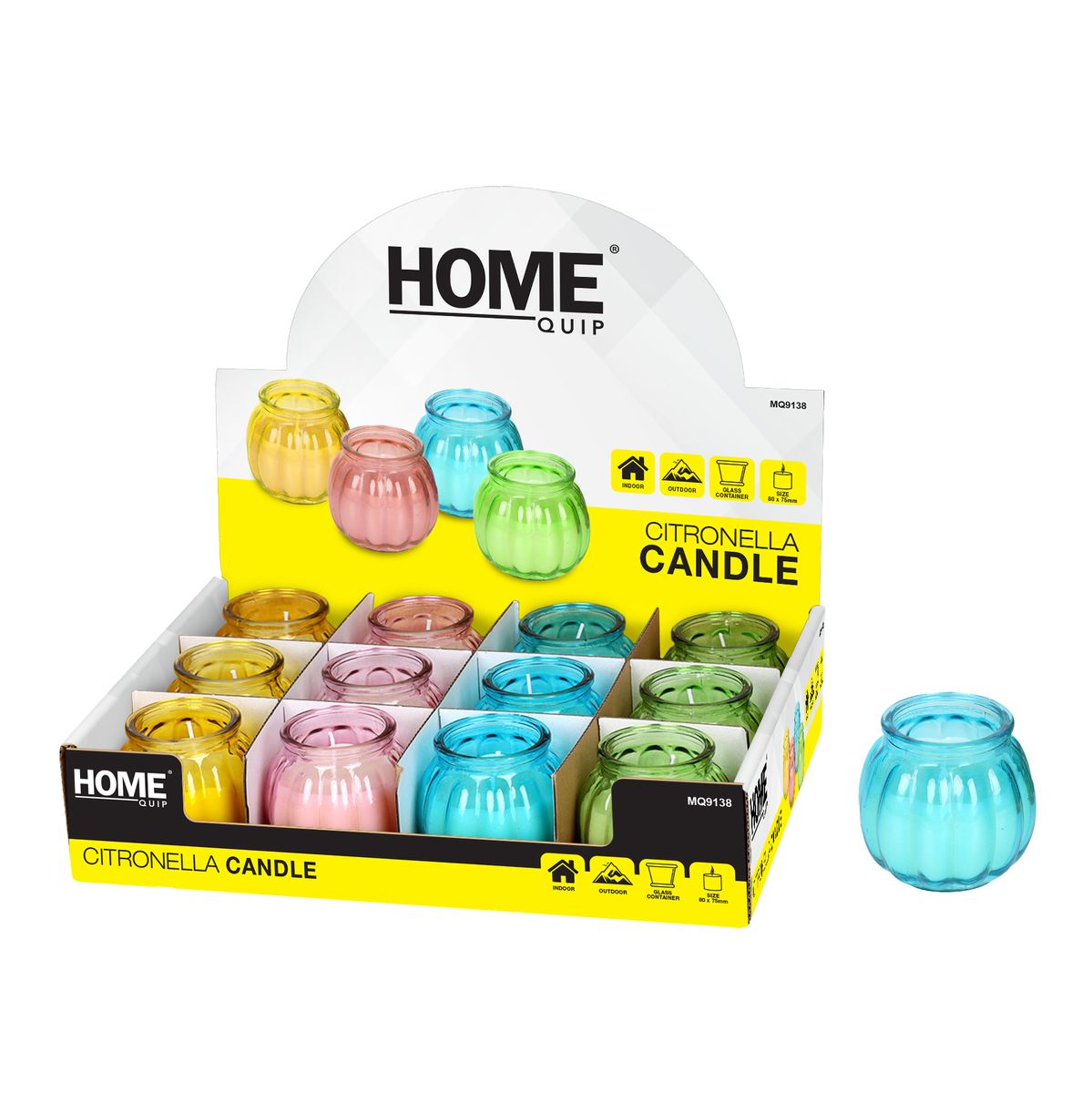Home Quip Citronella Candles in Glass Pots Assorted Colours - 12 pack | Shop Today. Get it ...