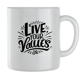 Live values Coffee Mugs Men Women Motivational Sayings Graphic Present ...