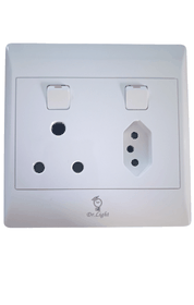 Dr Light 2 in 1-3 Prong and 2 Prong Wall Switched Socket 16A 250V ...