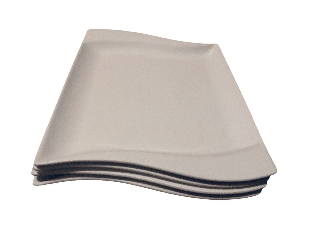 White Ceramic Rectangular 4 - Set Dinner Plate | Shop Today. Get it ...
