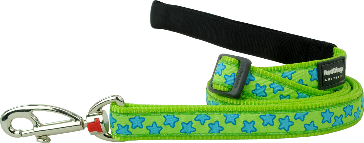 Red Dingo Design Lead - Stars Turquoise on Lime Green - Lime Green L ...