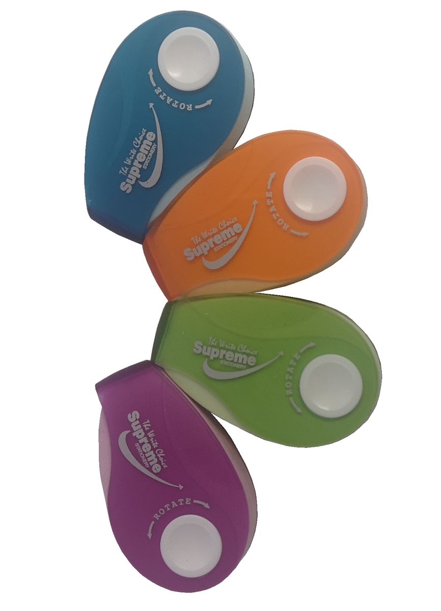 4 x Random Neon Colour Rotary Eraser Office Kids School Supreme ...