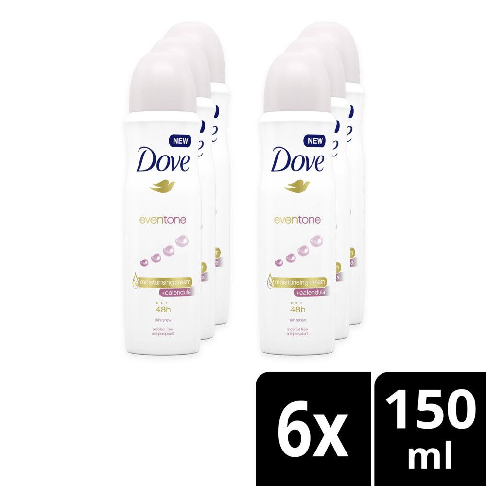 Dove Even Tone Skin Renew Antiperspirant Deodorant Body Spray 6x150ml ...