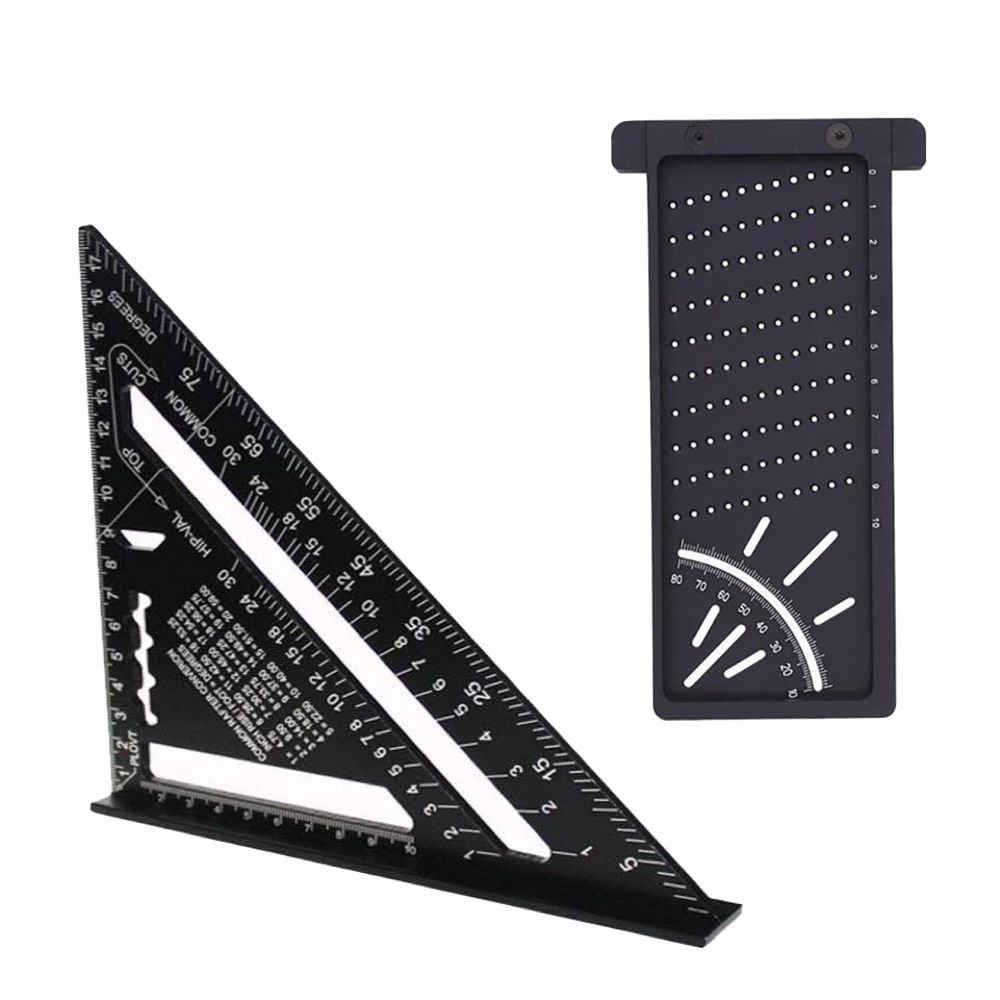 Tool DIY Triangle Ruler Angle (18cm) & Angle Gauge Scriber (17cm) Set ...