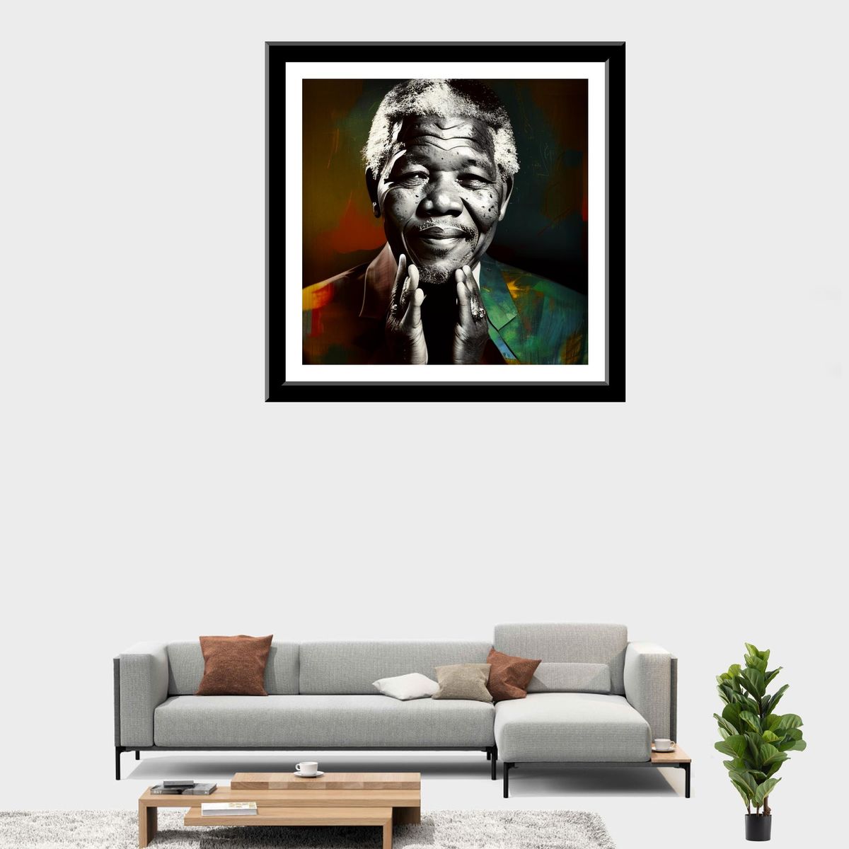 Wall Art Unframed - Nelson Mandela South Africa Abstract - B1200 | Shop ...