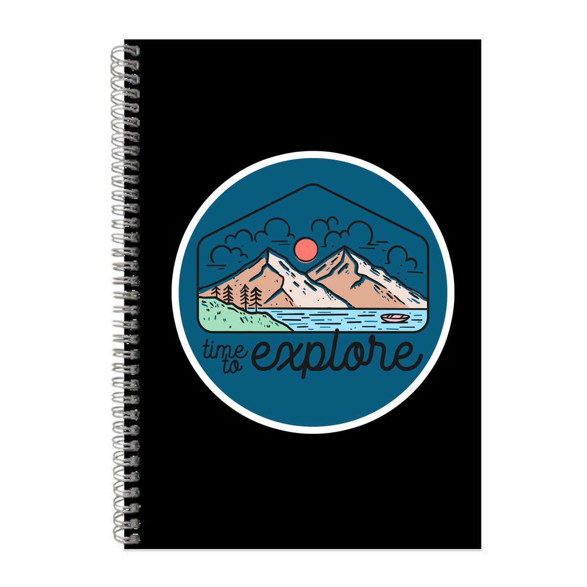 Time to Explore A4 Notebook Pad for Adventure Trendy Graphic Present ...
