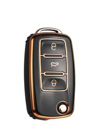 VW Golf/Polo/Jetta - Premium TPU Key Cover - Black And Gold Pattern ...