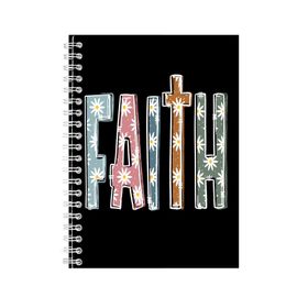 Faith A5 Notebook Spiral Trendy Christian Easter Graphic Words Present ...