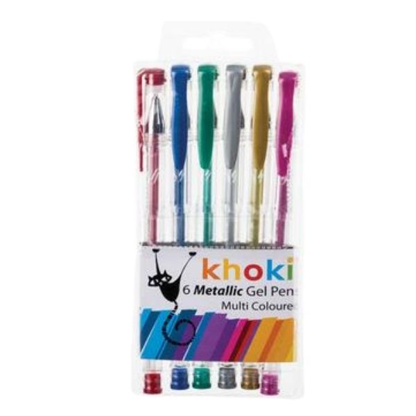 Khoki - Novelty Metallic Gel Pens -Assorted Colours (6 Pcs) | Shop ...