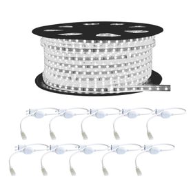 100M 6MM High-Performance 220V LED Strip Light with 10 Adapters-SMD ...