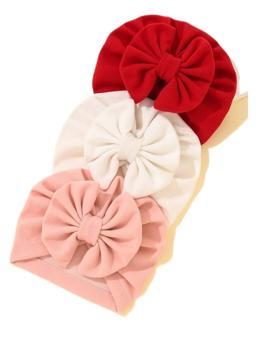 Newborn Baby Girl Turbans Bow Decor Headwrap - Set of 3 | Shop Today ...