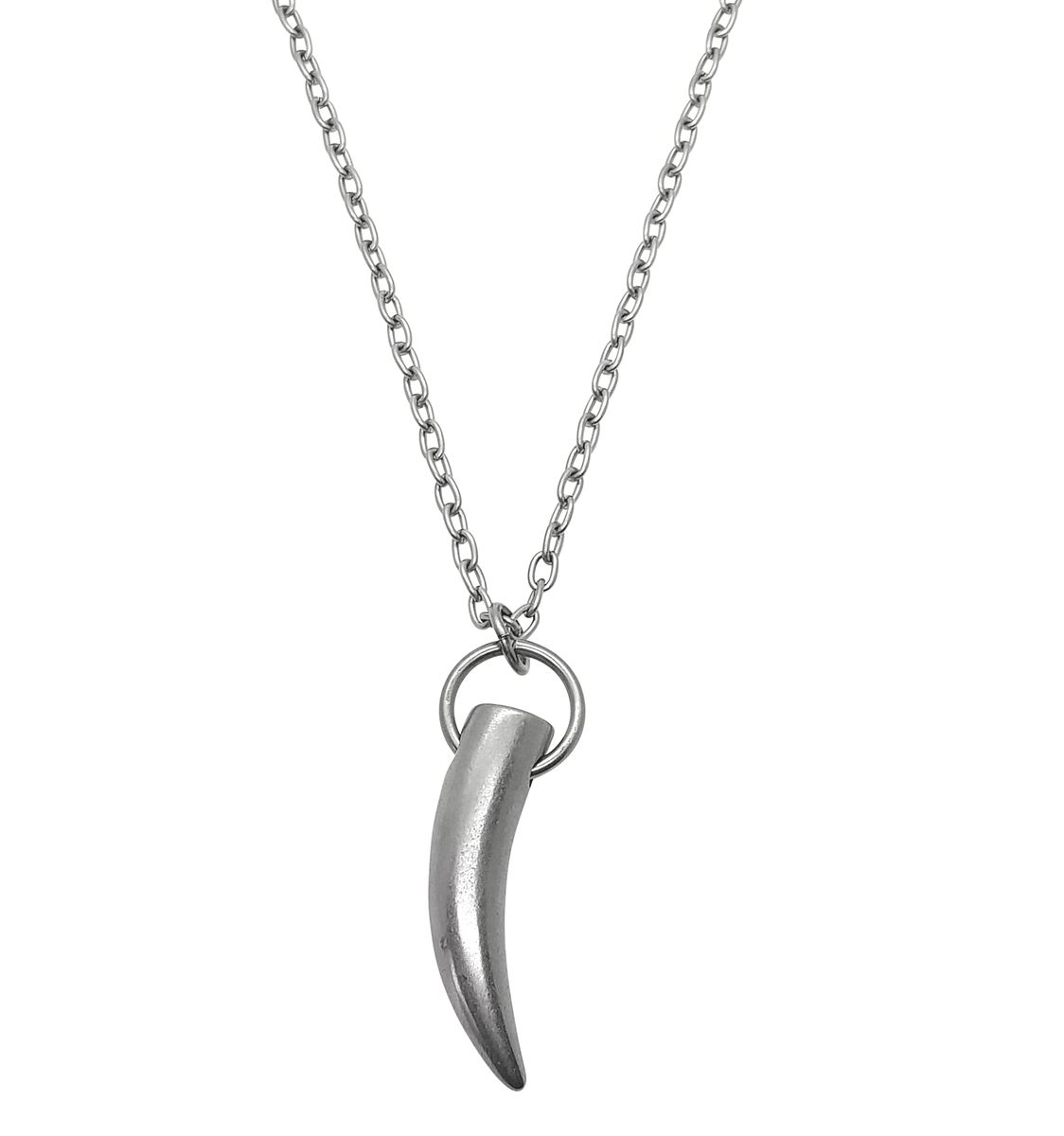 Stainless Steel Shark's Tooth With Round Link Chain | Shop Today. Get ...