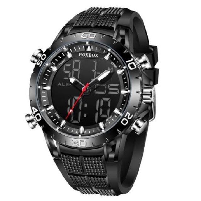 FOXBOX Men's Watch Dual Display Sports Waterproof Digital Quartz ...