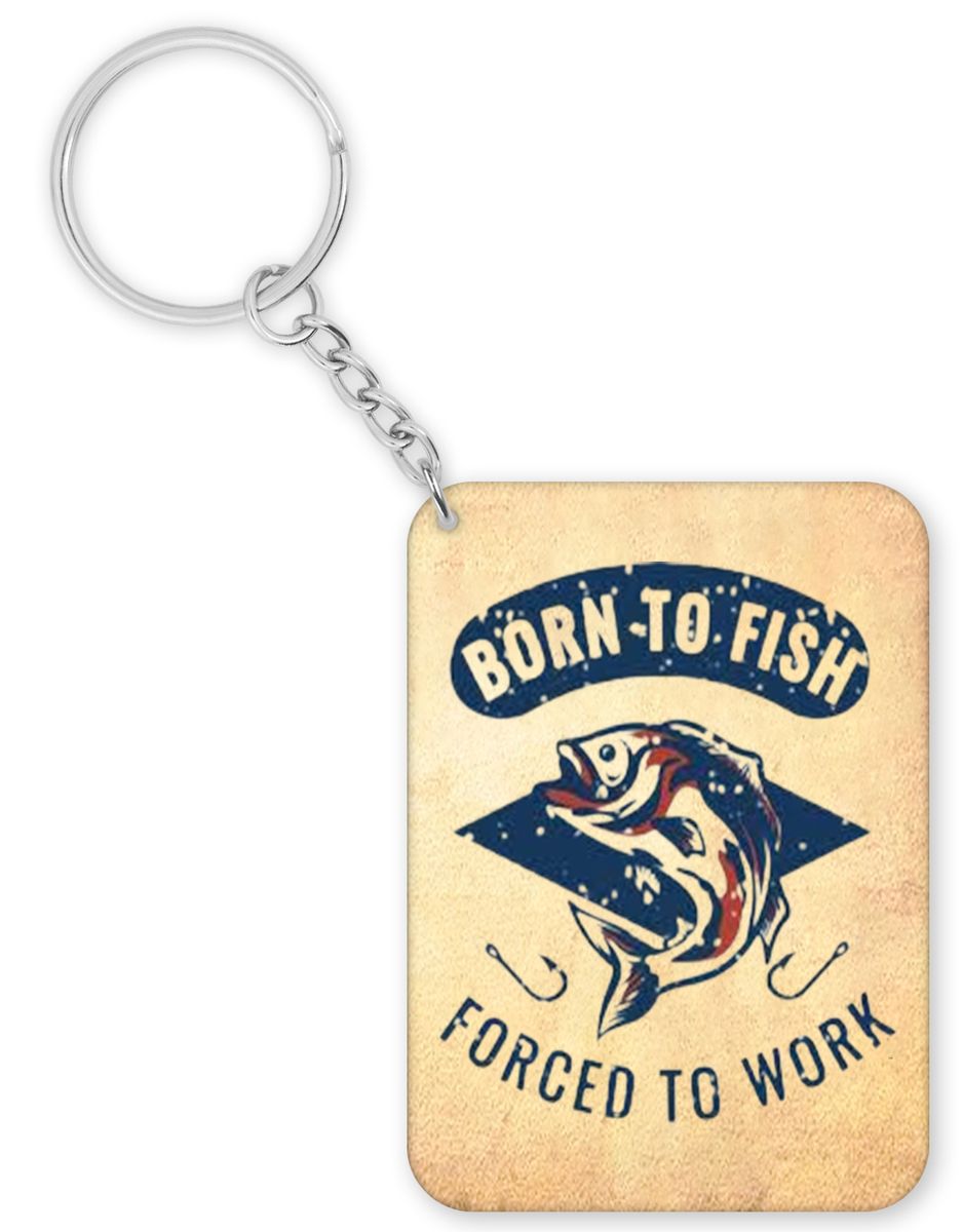 Born To Fish Birthday Christmas Fisherman Dad Colleague Gift Keyring ...
