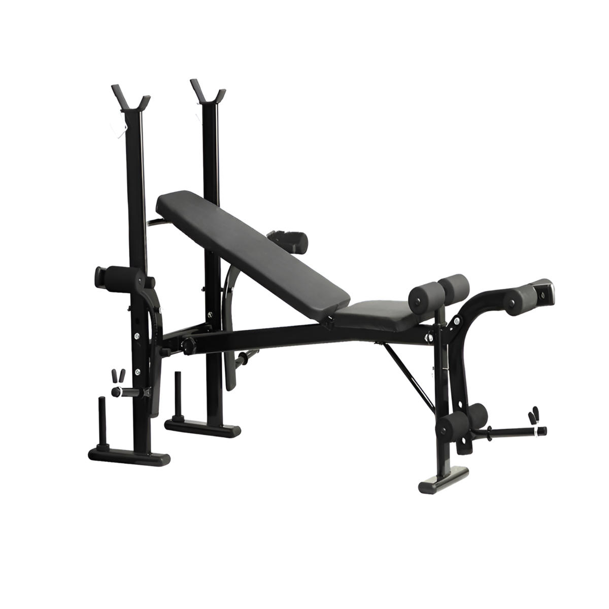 Adjustable Weight Bench with Leg Curl and Barbell Rack | Shop Today ...