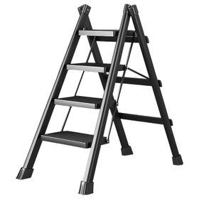 4 Step - Folding Ladder With Wide Anti-Slip Steps - Black | Shop Today ...