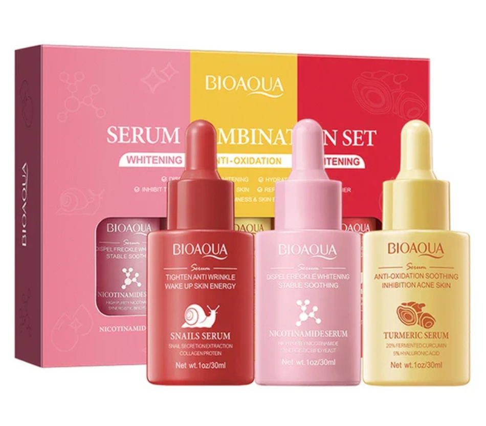 Bioaqua Serum Combination Set- Snail, Nicotinamide & Tumeric | Shop ...