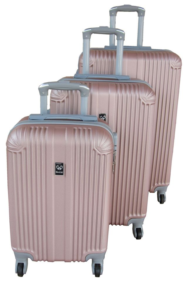 ABS 3-Piece Luggage Set - Rose Gold, Hard Shell and Spinner Wheels ...
