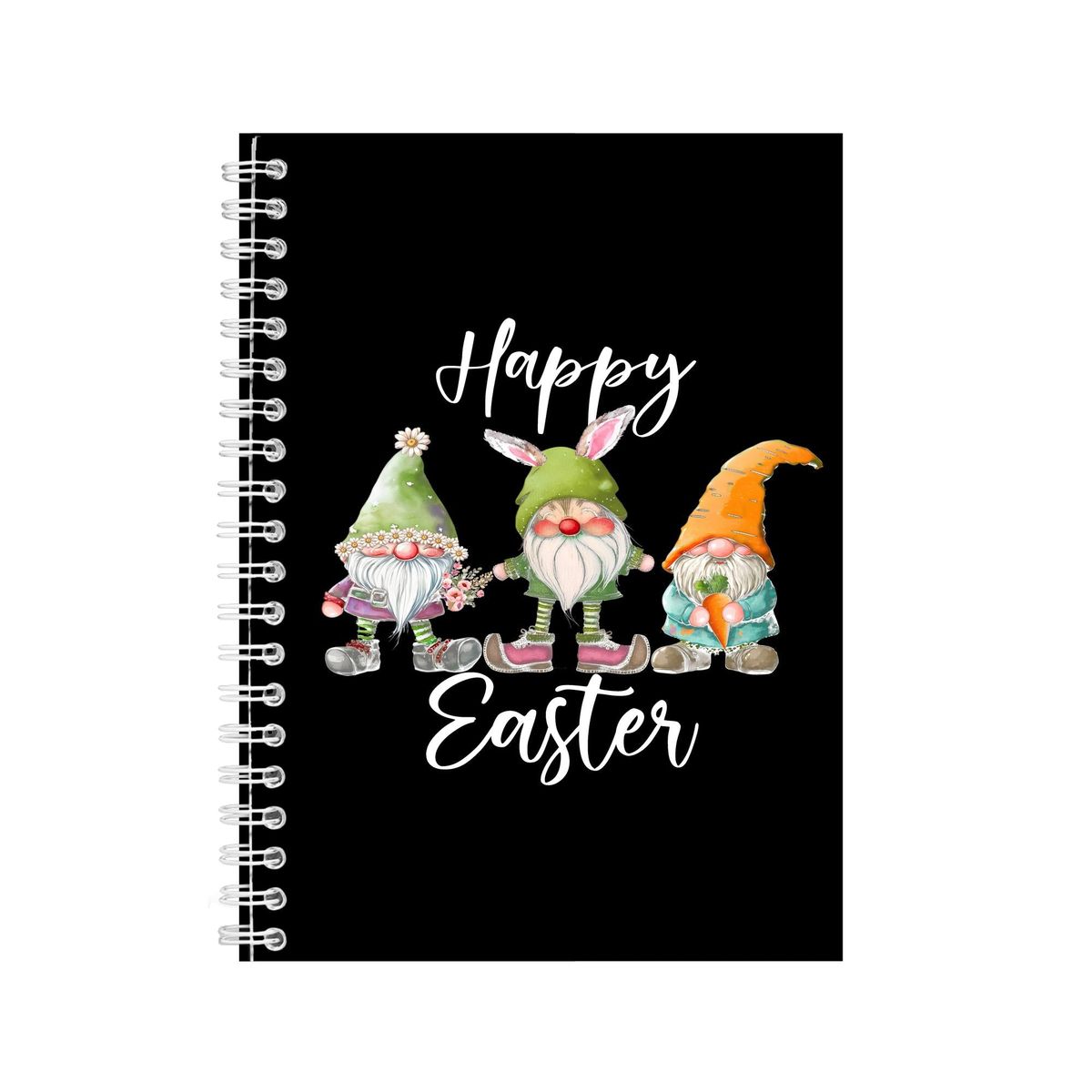 Gnome A5 Notebook Spiral with Trendy Easter Graphic Words Design ...
