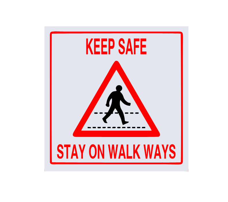 Keep Safe, Stay On Walkways ABS Safety Sign | Shop Today. Get it ...
