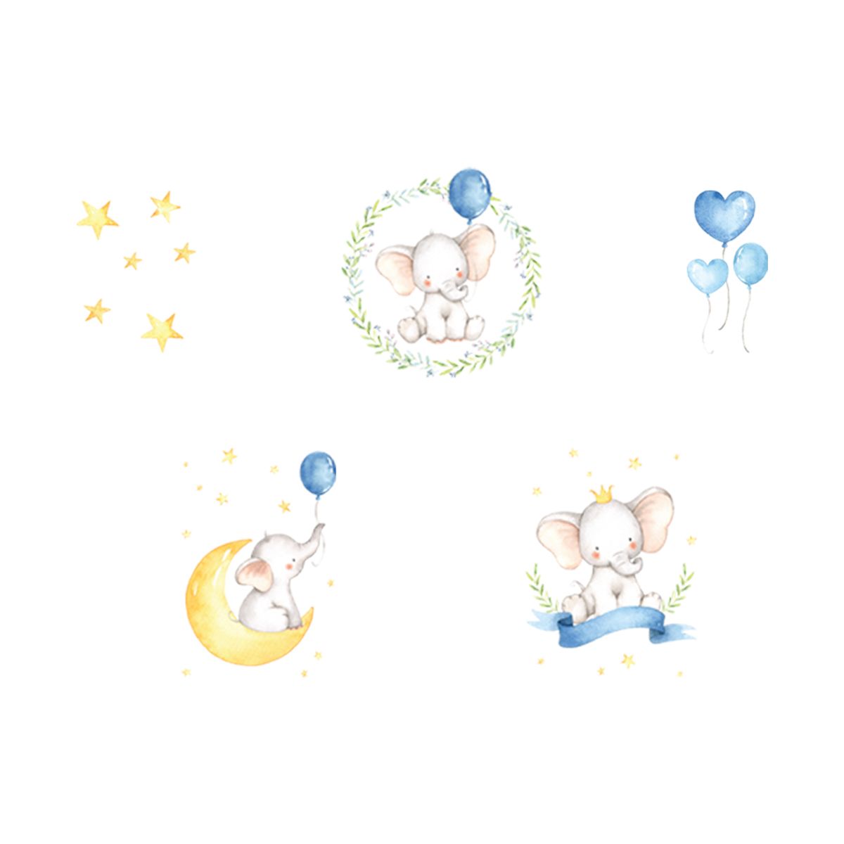 Nursery Wall Art - Vinyl Decals - Blue Ellie Theme | Shop Today. Get it ...