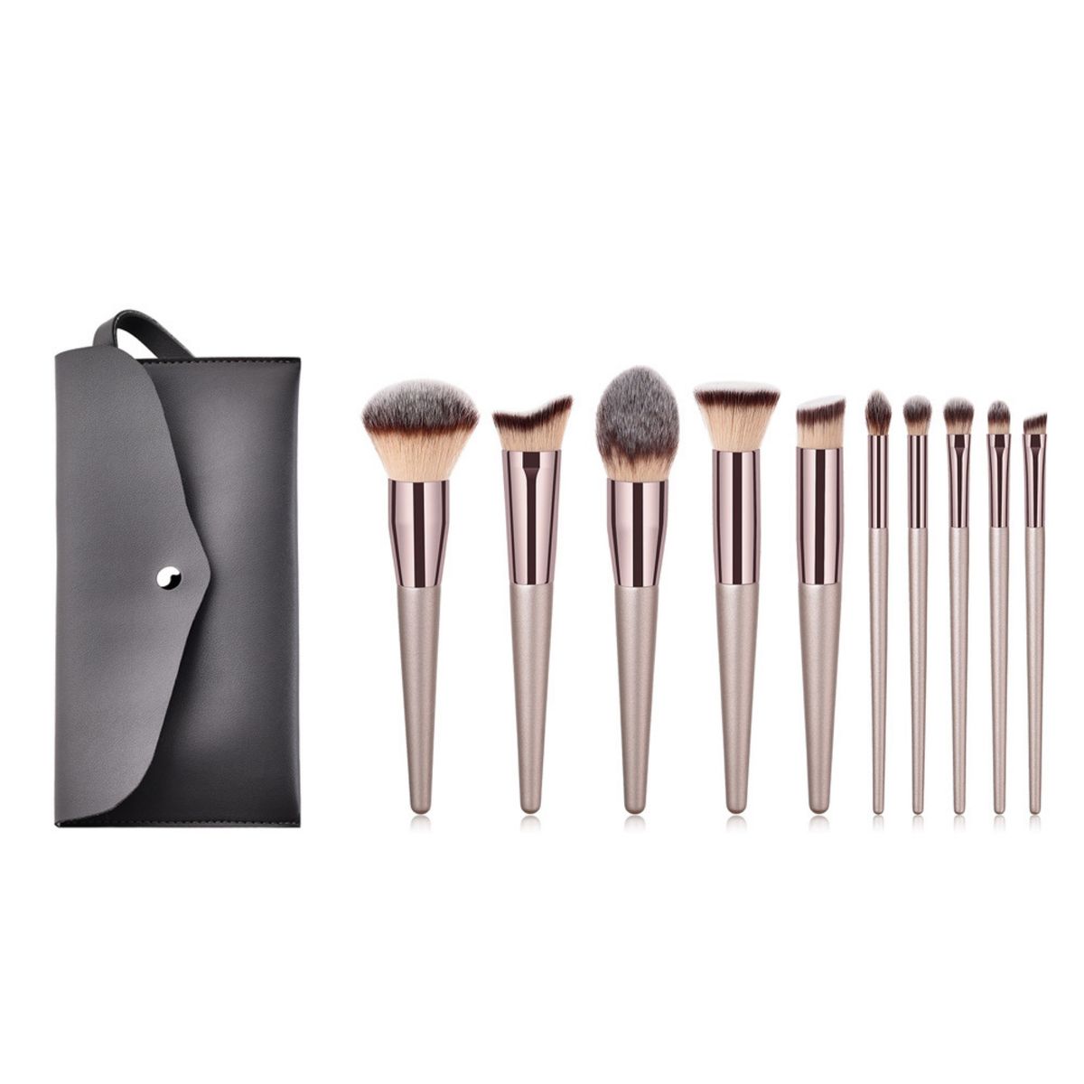 10 Piece Makeup Brush Set Professional Cosmetic Set Gold | Shop Today ...