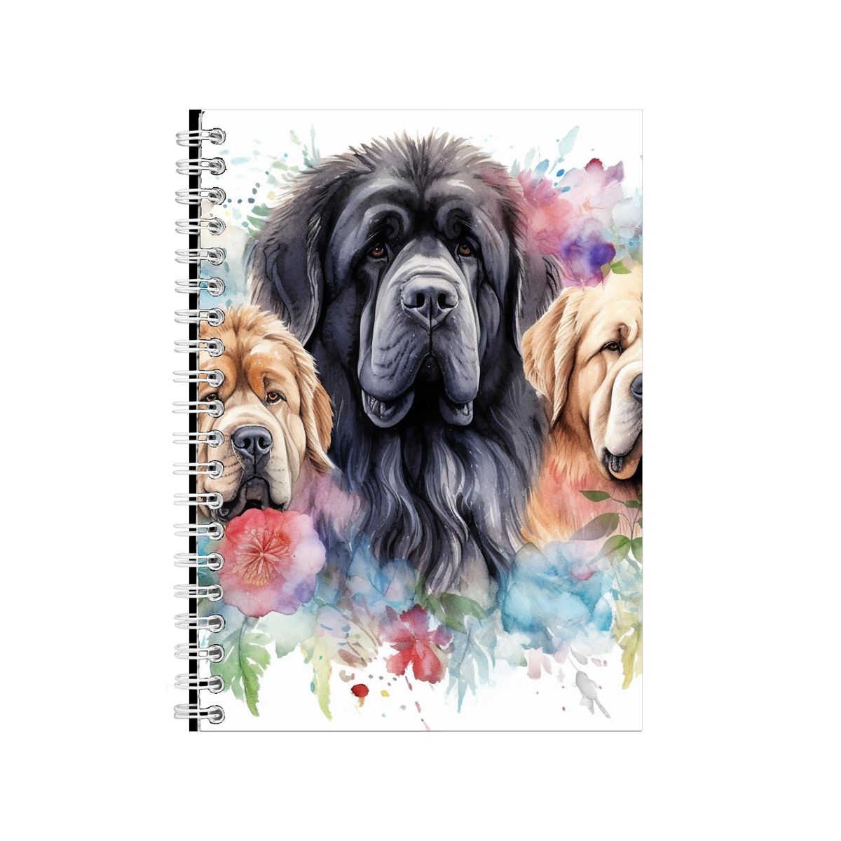 Flower Dogs 14 A5 Notebook Gift Idea Spiral Notepad 200 | Shop Today ...
