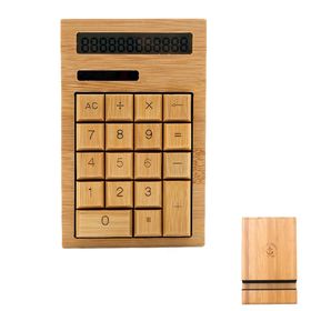 College Originals Deco Old School Vintage Bamboo Solar Calculator Small ...