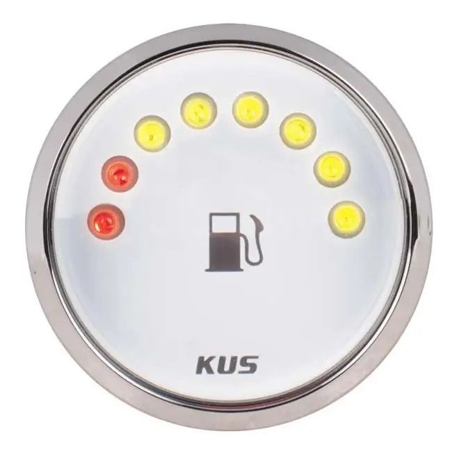 Kus Marine Grade LED Fuel Gauge for Boats - 52mm (White with Silver ...