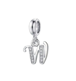 Silver Dazzling Pendant Charm ,Sparkling Alphabet Charm - Letter W ...