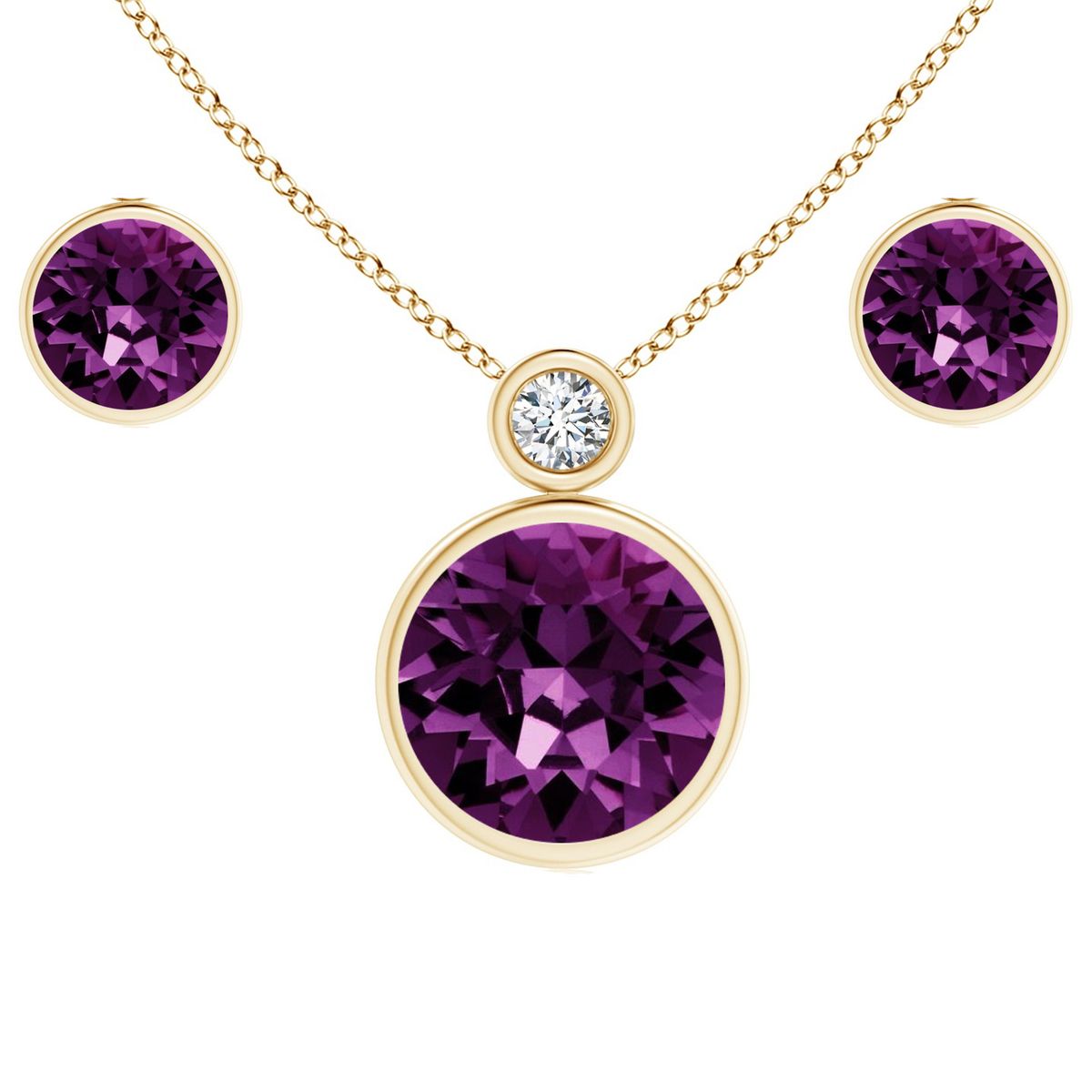 Civetta Spark Sophie Jewellery Set- Swarovski Amethyst Crystal Gold ...