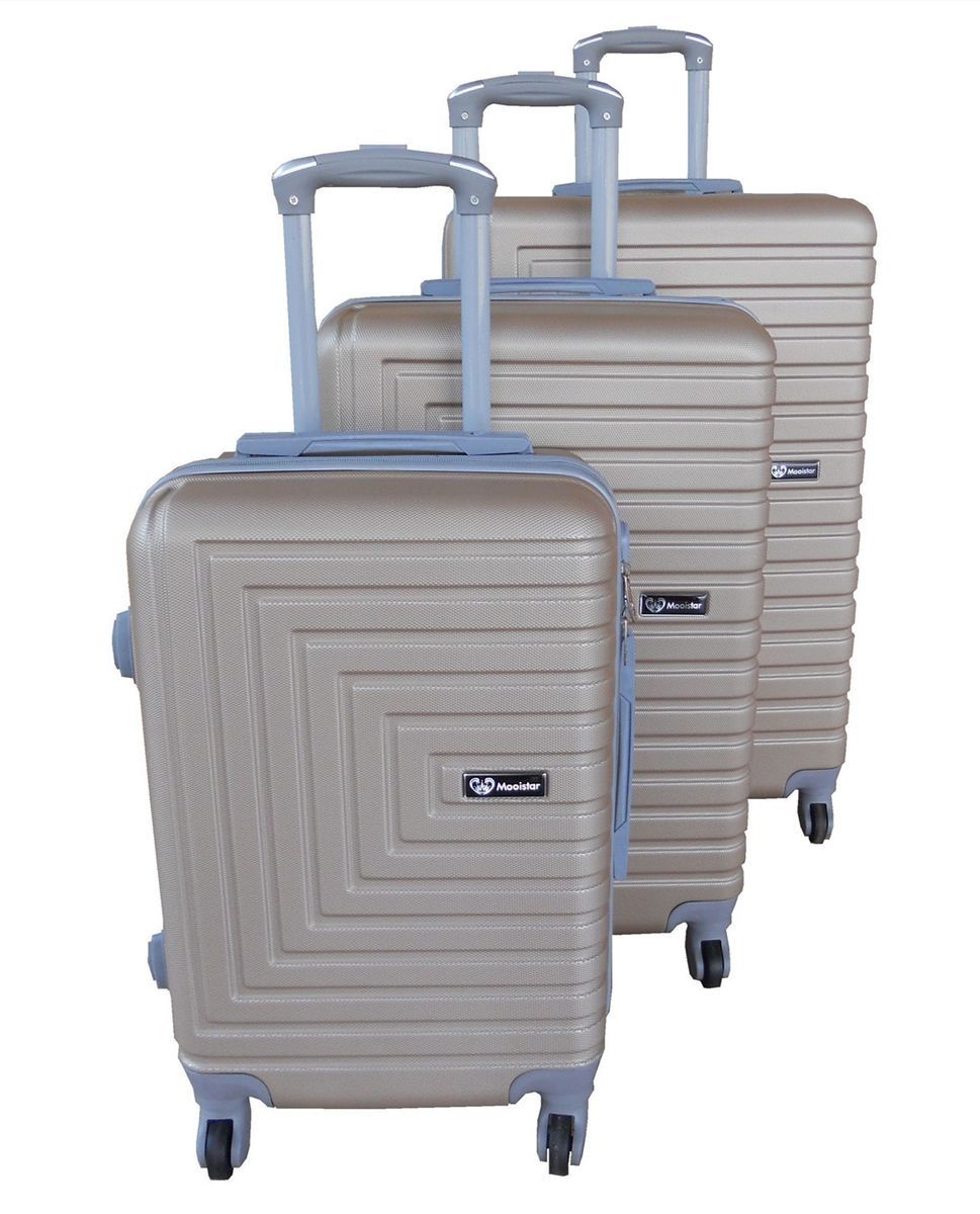 Mooistar 3pcs Gold ABS Luggage Set-Hard-Shell, Spinner Wheels,Built-in ...