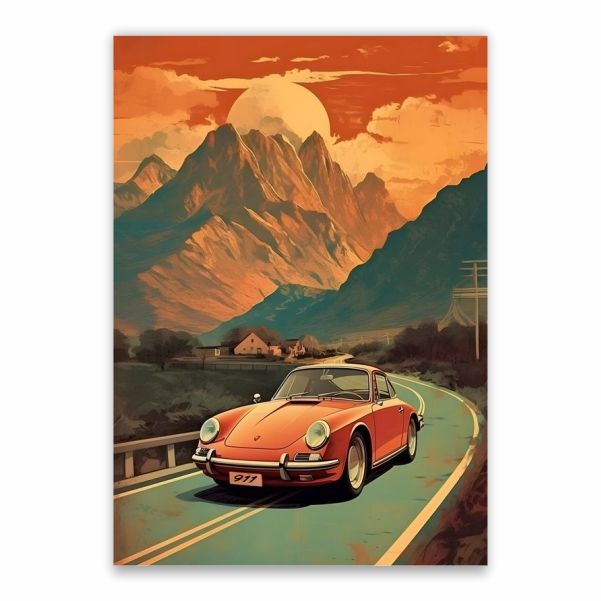 Porsche Sunset Drive Poster - A1 | Shop Today. Get it Tomorrow ...