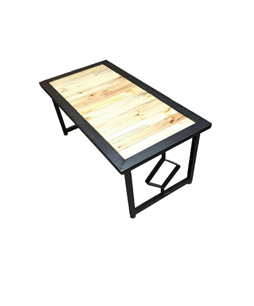 Steel & Pallet Wood Rectangular Coffee Table | Buy Online in South ...