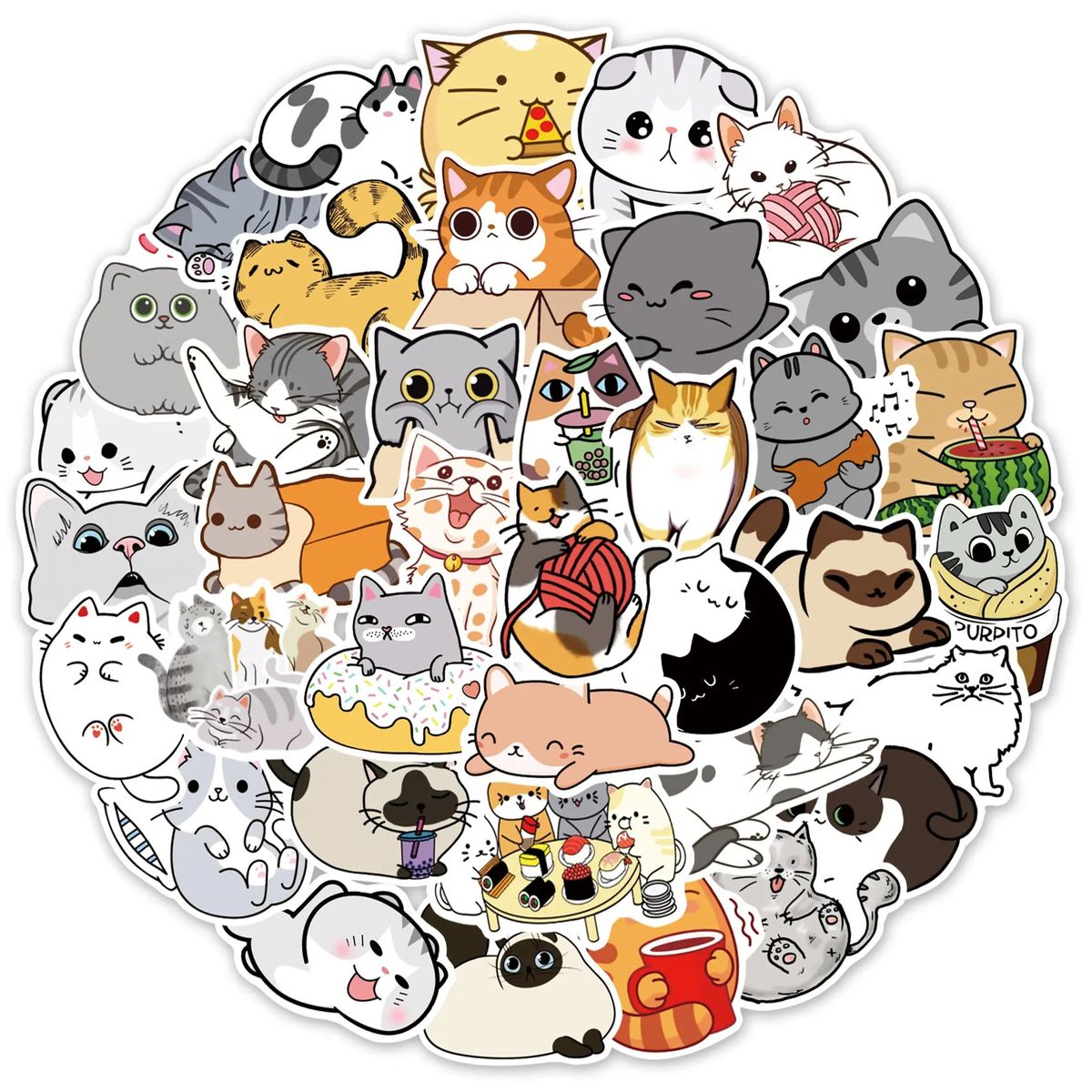 50-Piece Cute Kitten Sticker Pack | Shop Today. Get it Tomorrow ...