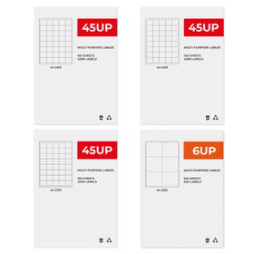 45UP & 6UP 100 Sheets A4 Barcode Adhesive Labels - Pack of 4 | Shop ...