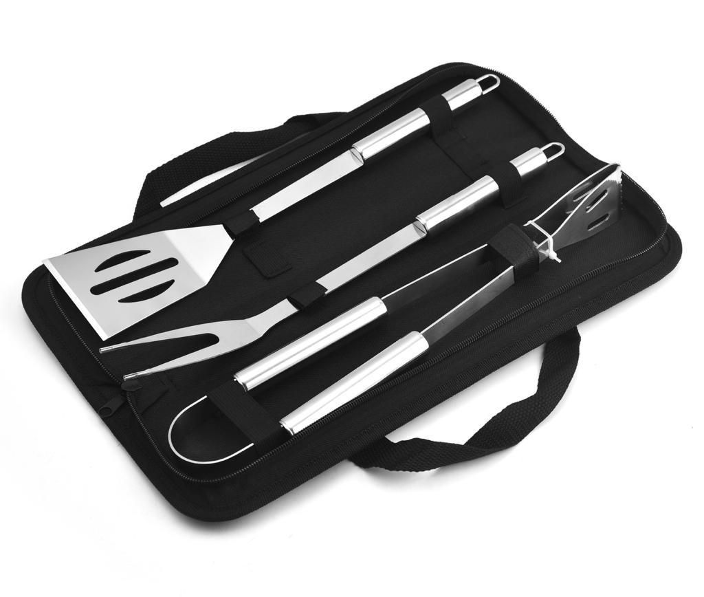 Stainless Steel 3 piece Braai Utensil Set in Carry Bag | Shop Today ...