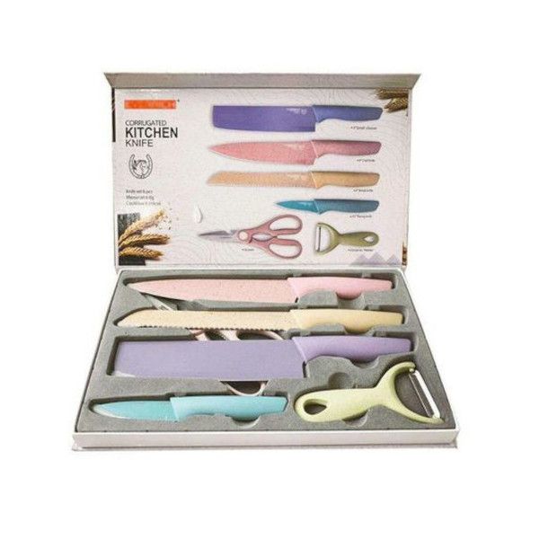 Pastel 6 Piece Corrugated Kitchen Knife Set | Shop Today. Get it ...