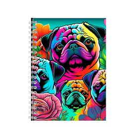 Neon Rainbow Pug Notebook Animal Gift Idea Notepad Pad 74 | Shop Today ...