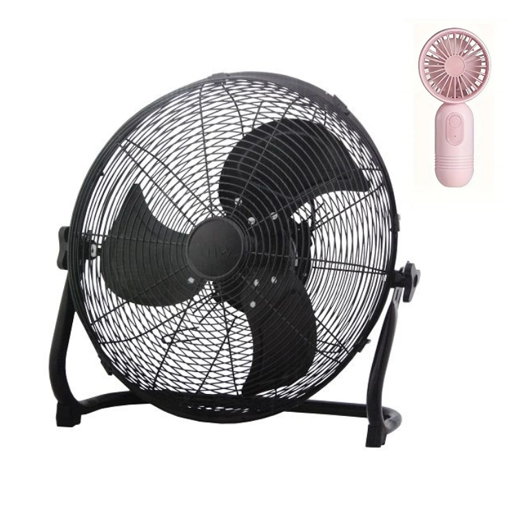 16" Electric Floor Fan with Controlled Cooling Effect + Mini fan Bundle ...