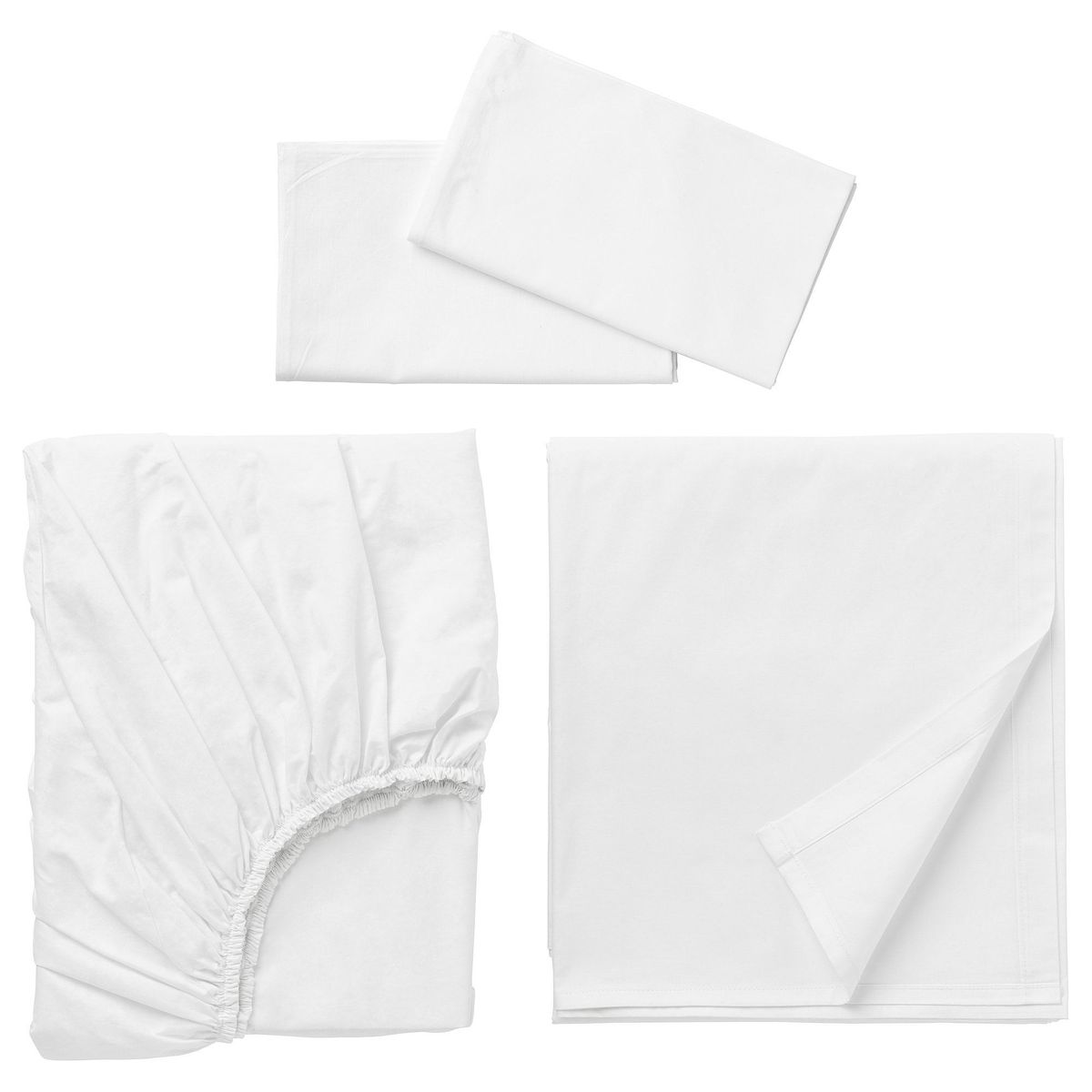 Luscious Living Fitted Sheet Flat Sheet 2 Pillow Cases