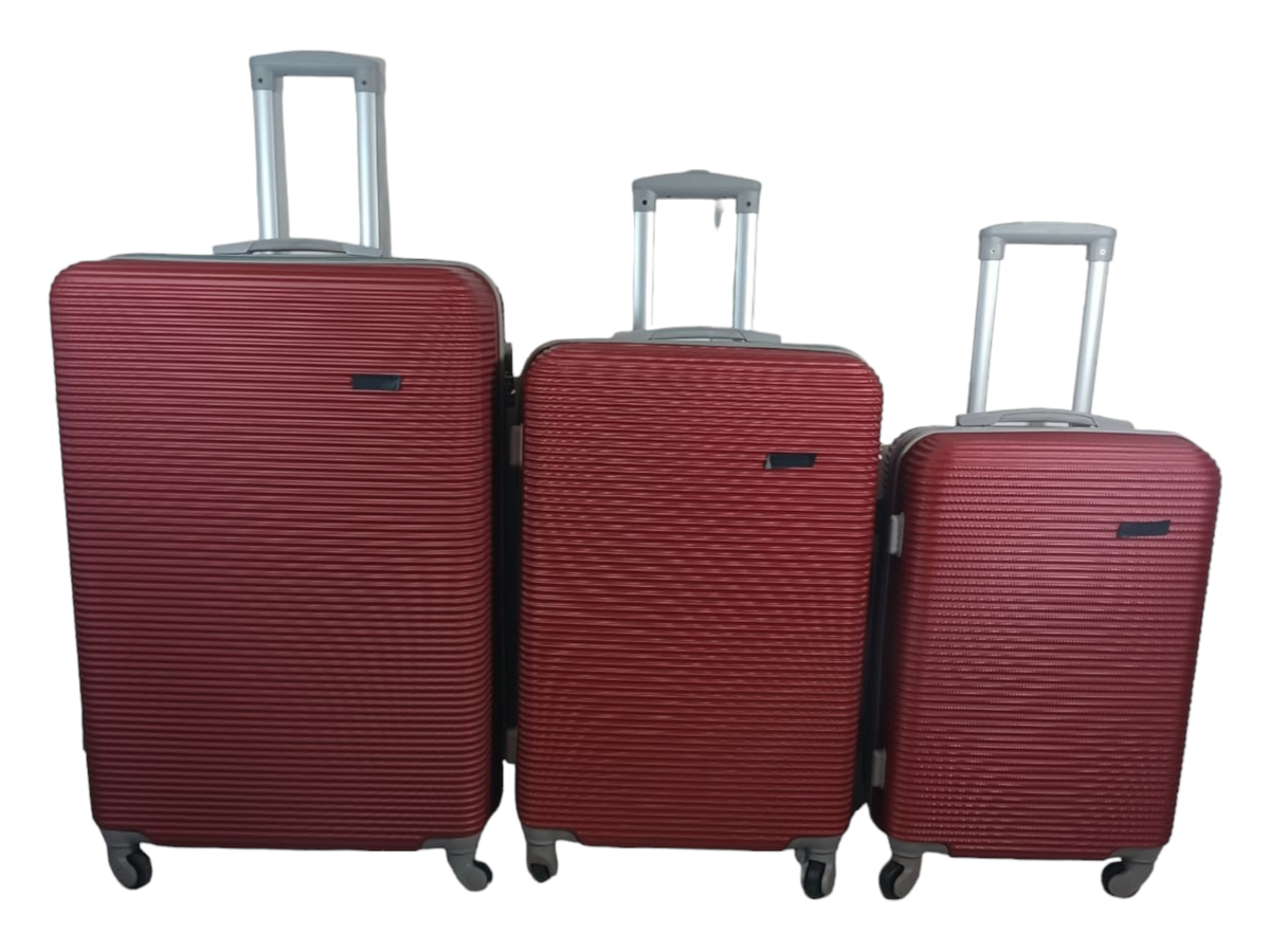 Smte-3 Piece Hard Outer Shell Luggage Set-Red | Shop Today. Get it ...