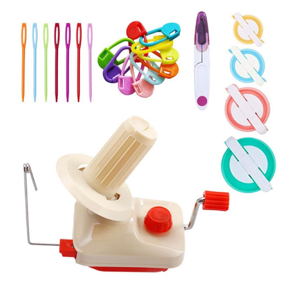 Craft Hand Operated Yarn Winder Fibre Wool Ball & Accessories Set of 26 ...